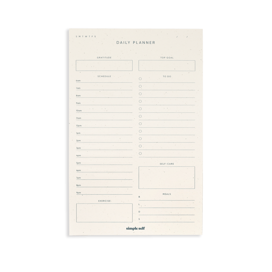 Daily Planner Notepad | 52-Sheets | 5.5" x 8.5" – Simple Self
